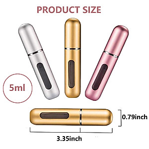 DFsucces Portable Mini Refillable Perfume Empty Spray Bottle,Scent Pump Case，Refillable Perfume Spray,Multicolor Atomizer Perfume Bottle,for Traveling and Outgoing （3 Pcs Pack of 5ml）