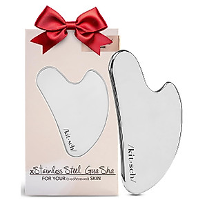 Kitsch Stainless Steel Gua Sha Facial Tools, Lymphatic Drainage Massager for Face, Chin & Jawline Sculpting, Body Guasha Tool for Muscle Tension, Manual Massage Stick for Skin Care Gifts for Mom Women