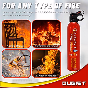 Fire Extinguisher with Mount - 4 in-1 Fire Extinguishers for The House, Portable Car Fire Extinguisher, Water-Based Fire Extinguishers(620ml)