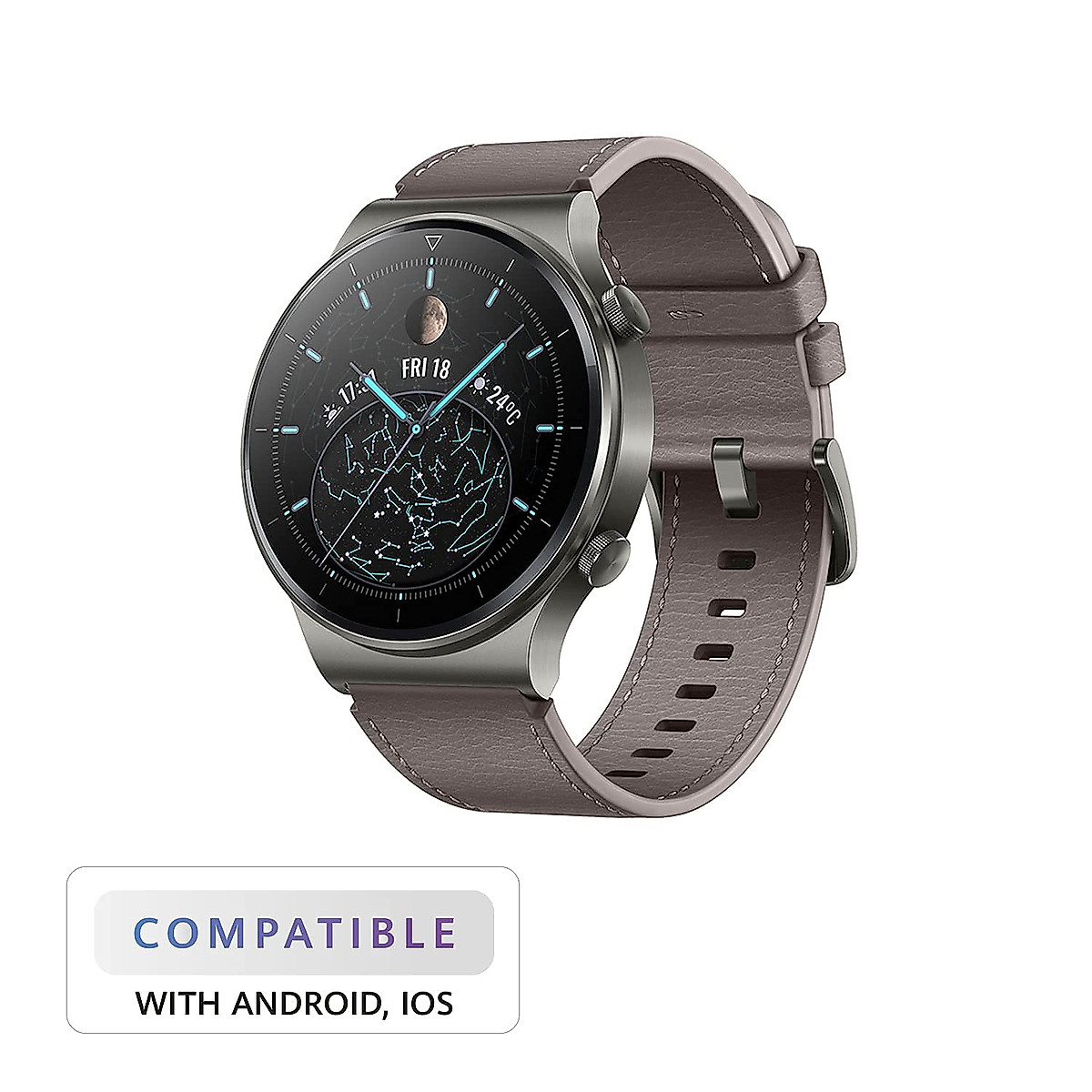 HUAWEI Watch GT 2 Pro Smart Watch 1.39 inch AMOLED Touchscreen SmartWatch, 14 Days Battery Life, Heart Rate Tracker, Blood Oxygen Monitor, GPS Waterproof Bluetooth Calls for Android, Nebula Gray