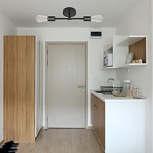 2-Light Black Vanity Wall Sconces Light Fixtures, Industrial Bathroom Vanity Lights, Matte Black Porch Wall Lamp，Modern Farmhouse Industrial Mirror Wall Lights for Living Room, Bedroom, Hallway