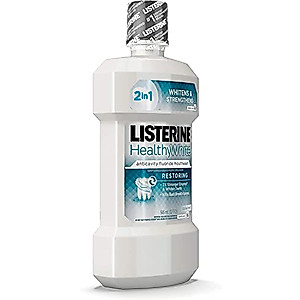 Listerine Whitening Plus Restoring Fluoride Rinse Clean Mint 946 mL (Pack of 2)
