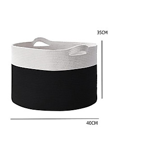 Extra Large Round Cotton Rope Storage Basket, Oversized Blanket, Laundry & Toy Bin Organizer