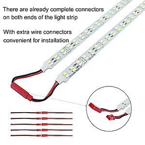 ICIH Under Cabinet LED Light 10Pack 12v LED Light Strip Rigid Super Bright White 6000K SMD5630 9W 84LED Double Row 0.5m/20in for Kitchen Cabinet,Counter,Showcase Vehicle Replace