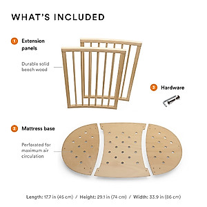 Stokke Sleepi Bed Extension, Natural - Convert Stokke Sleepi Mini Crib Into Stokke Sleepi Bed - Suitable for Children Up to 3 Years - Mattress Sold Separately - Extends Bed to 50 Inches