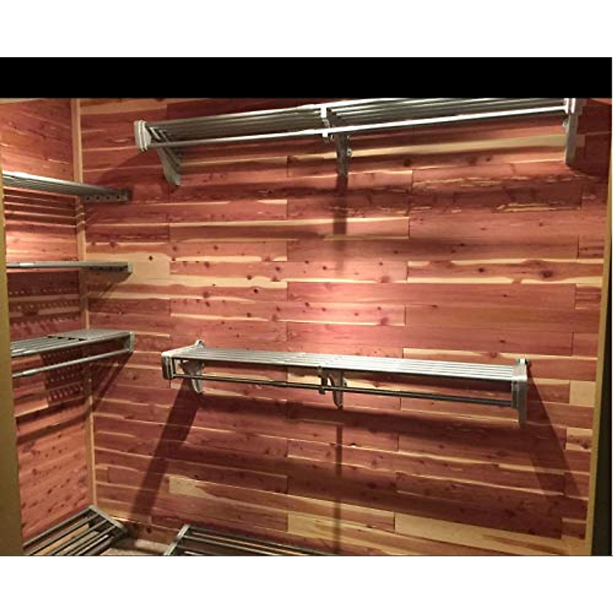 EZ Shelf - Walk in Closet System - 5 Pack - Expandable Closet Shelf with Hanging Rod (Each 40.5–73”) - with 4 End Brackets - Silver - Strong - Easy to Install – Alternative to Wire Closet Shelving