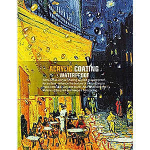 DECORARTS - Cafe Terrace At Night, Vincent Van Gogh Art Reproduction. Giclee Canvas Prints Wall Art for Home Decor 30x24