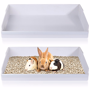 Geelin 2 Pack 26" x 13.5" Corrugated Plastic Cage Liners Base 1 x 2 Panel Size Guinea Pig Cage Liner for Guinea Pigs Hedgehogs Rabbits Applied with C&C Cages, White