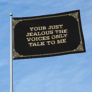 Dsoluuing Cool Decor for Guys Room Your Just Jealous The Voices Only Talk to Me Flag College Dorm Posters for Guys Man Cave Furniture (Color : Colour, Size : 120X180CM)