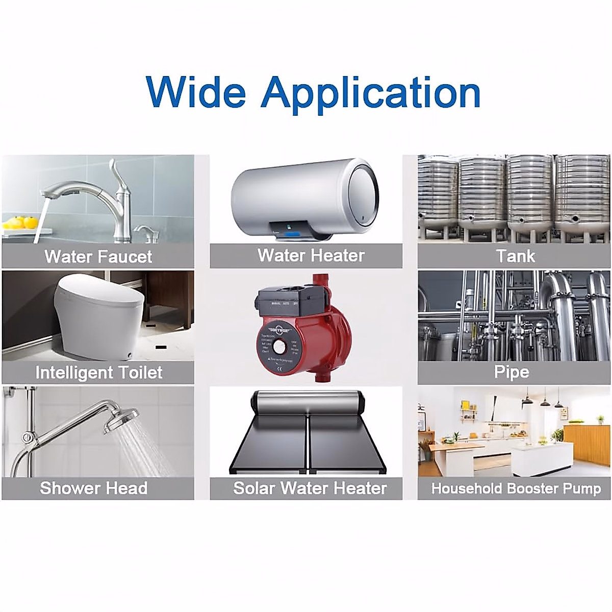 BOKYWOX Centrifugal Pump 120W 110V Food Grade Automatic Booster Pump NPT3/4'' Domestic Hot Water Circulator Pump 120W Home Recirculating Pump Hot Water Circulator Circulation Pump （RS15/9R）