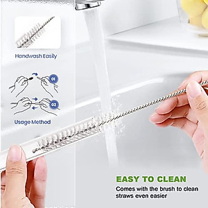 Replacement Straws for Stanley 40 30oz Adventure Quencher Travel Tumbler 6Pack, YOELIKE Reusable Clear Straws with Cleaning Brush, Compatible with Stanley Cup Mug Accessories