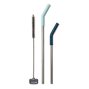 OXO Blue/Green Good Grips 3-Piece Reusable Straw Set, One Size
