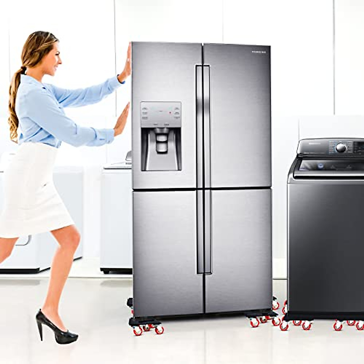 5 Wheel Furniture Dolly, 1100lbs Moving Dollies with 5 Wheels, 360° Rotation Moving Furniture Lifter for Heavy Duty, Heavy Furniture Mover Tool for Sofa Refrigerator Bed