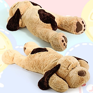 HyDren 55 Inch Giant Puppy Dog Stuffed Animal Large Plush Dog Pillow Soft Stuffed Dog Huge Stuffed Animal Pillow Big Plush Toy for Boys Girls Adults Birthday Holiday Presents