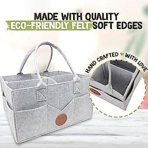 Large Shatterproof Baby Car Mirror and Baby Diaper Caddy Organizer Bundle - Travel Essentials