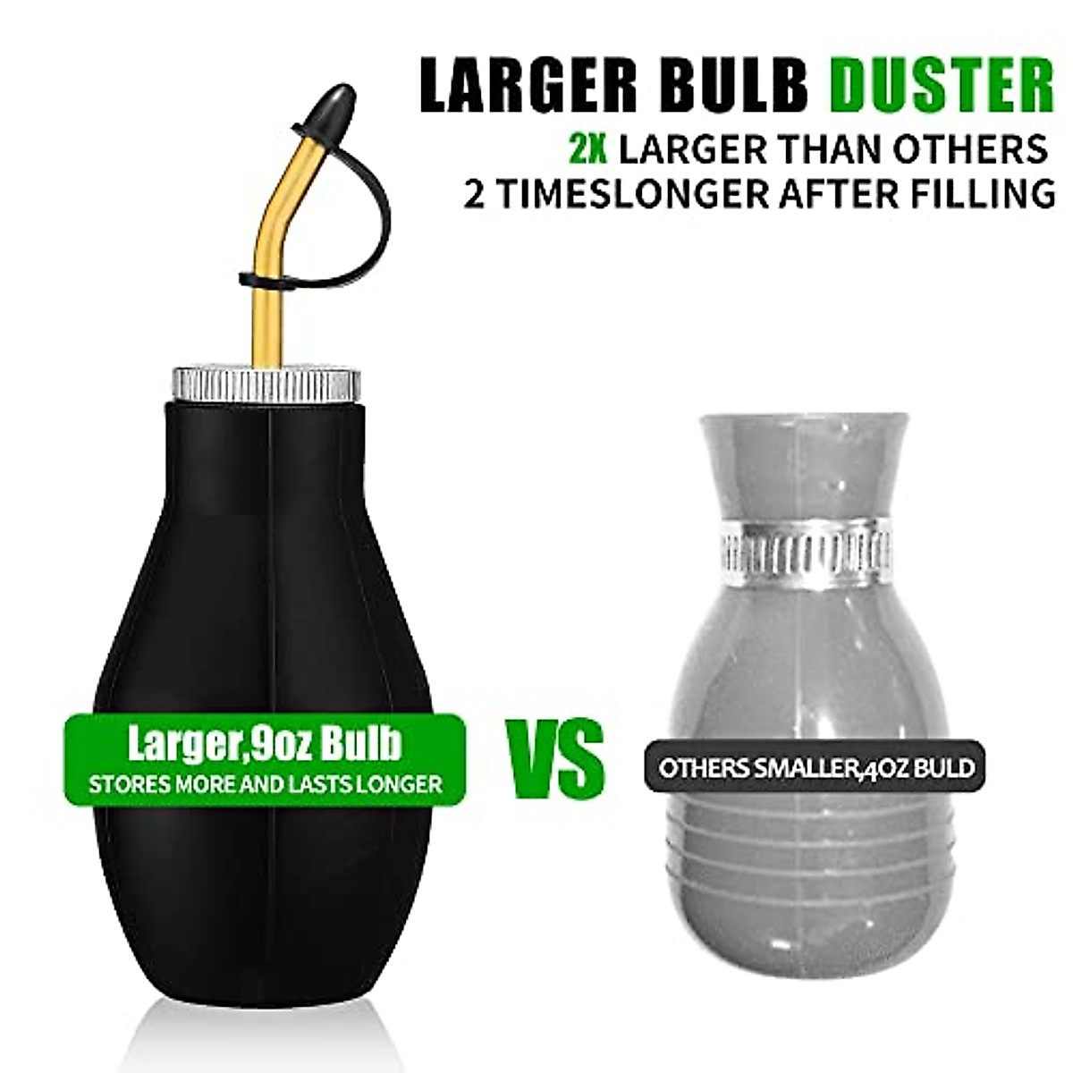 Bulb Duster Sprayer Insect Buster – Handheld, 7" Extendable Applicator Dispenser for Diatomaceous Earth & Other Home Powder Applications – Non-Toxic Assemble Garden Farm