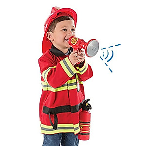 Melissa & Doug Fire Chief Role Play Dress-Up Set - Pretend Fire Fighter Outfit With Realistic Accessories, Firefighter Costume For Kids And Toddlers Ages 3+