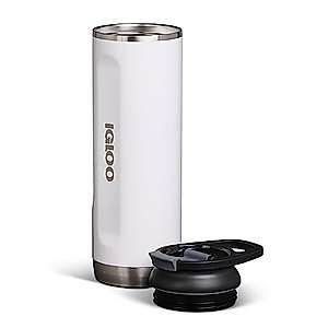 Igloo, 20 OZ Stainless Steel, Tumbler, Flip ‘n’ Sip, White