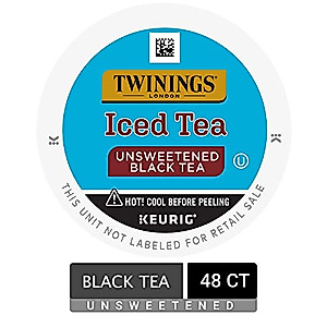 Twinings Iced Tea Unsweetened Black Tea K-Cup Pods for Keurig, Caffeinated, Refreshing, Smooth, Black Tea, 24 Count (Pack of 2)