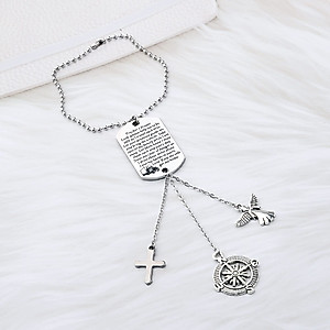 WSNANG Guardian Angel Car Pendant Trucker's Prayer Car Rear View Mirror Hanging Ornament Protection Gift Trucker Husband Gift (Trucker Prayer Car Charm)