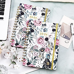 Planner 2023-2024 - Jul.2023 - Jun.2024, 2023-2024 Planner, Academic Planner 2023-2024, 2023-2024 Planner Weekly & Monthly with Tabs, 6.3" x 8.4", Hardcover with Back Pocket + Twin-Wire Binding, Daily Organizer - Petunia