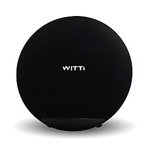 WITTI Candi | Qi Certified Wireless Charger Stand (Black) for Apple iPhone 11/11Pro, 10W Fast-Charging for Galaxy S10/S9 /S8/ /S7/ Edge/S6 Edge and Note 10/9/8 (AC Adapter Not Included)