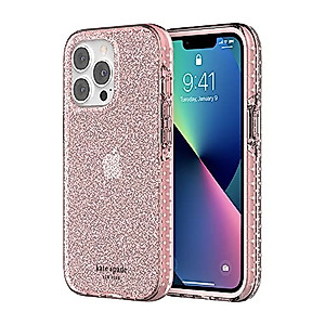 kate spade new york Ultra Defensive Hardshell Case for iPhone 13 Pro - Pink Translucent Glitter Wash