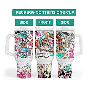 Fancyfams Nurse Tumbler, 40 oz Stainless Steel Travel Mug – Nurse Gifts for Women - Nurse Gifts, Gifts for Nurses, RN Gifts for Nurses, Nurse Cup, Nurse Life Cup (Nurse Life Set)