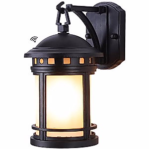 HSPHFX Wall Lantern Coach Lamp Industrial Steampunk Cage Fixture Outdoor Home Wall Sconce Mount with Clear Glass Shade - Dusk to Dawn Exterior Sensor - for Pasture Restaurant Garden Factory