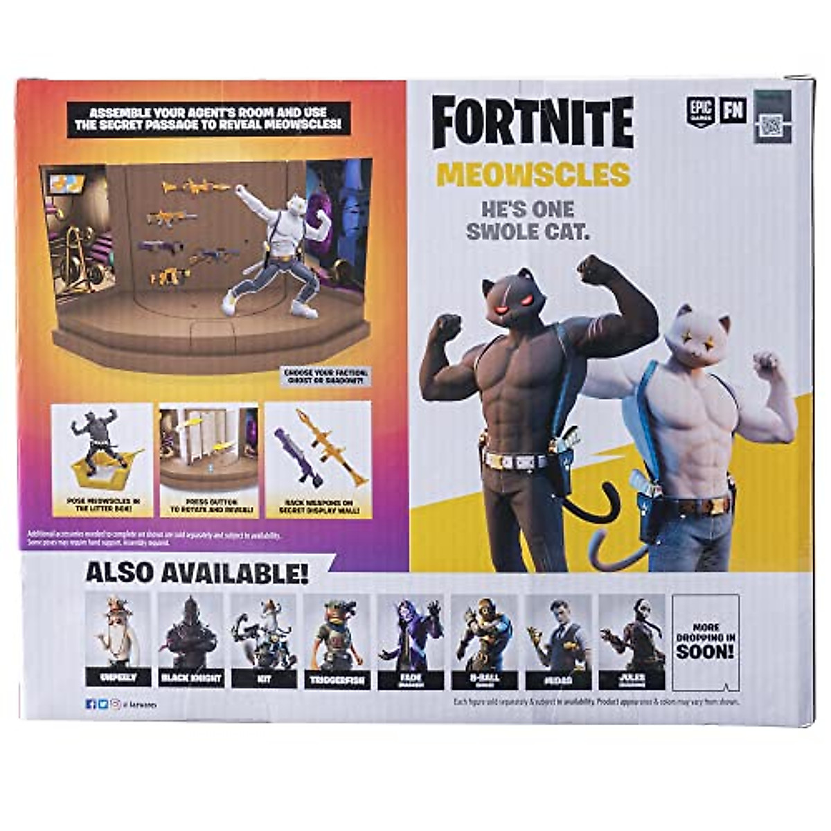 FORTNITE Meowscles Agent’s Room Featured Playset with Two 4-inch Articulated Figures Plus Weapons and Accessories