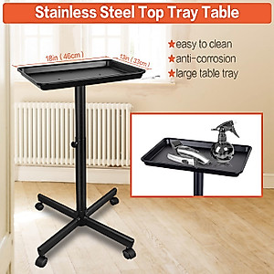 LKT COBTAC Salon Tray on Wheels-Height Adjustable Salon Rolling Tray-Color Tray for Hair Salon