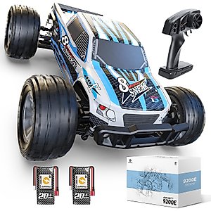 DEERC 9200E Large Hobby RC Cars, 48 KM/H 1:10 Scale Fast High Speed Remote Control Car for Adult Boy, 4WD 2.4GHz Off Road Monster RC Truck Toy All Terrain Racing,2 Batteries for 40 Min Play