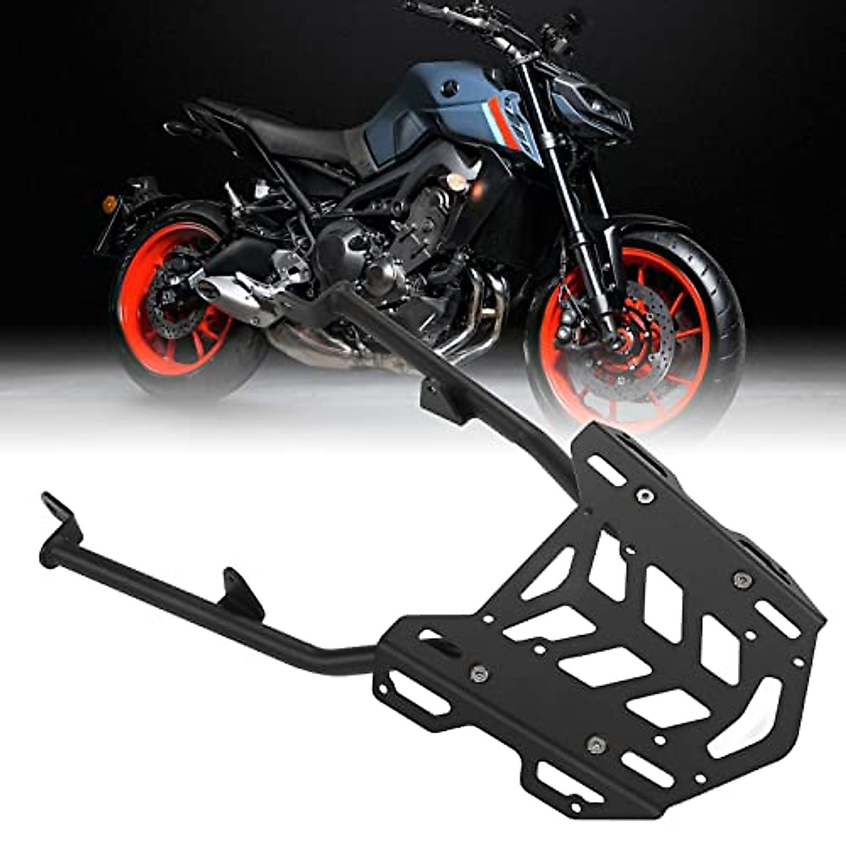 Motorcycle Luggage Rack Tail Hollow Out Hole Rear Luggage Rack Replacement for MT09 2021 Motorcycle Trunk Rack Motorcycle Storage Rack Motorcycle Rear Luggage Rack