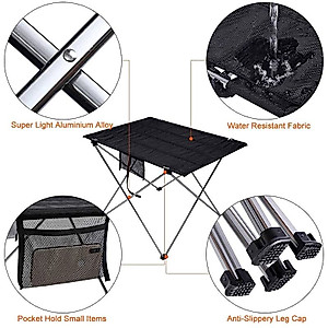 ZHYH Portable Folding Table Outdoor Camping Home Barbecue Picnic Light Aluminum Alloy Traveling Table Fishing