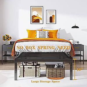 COMASACH Twin Size Bed Frame 14" High Heavy Duty Platform Bed Frame,Sturdy Steel Frame,Support up to 3500lbs,No Box Spring Needed,Noise-Free,Easy Assembly