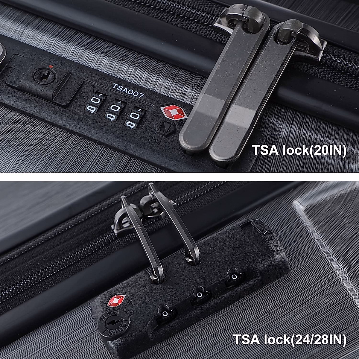 TydeCkare 2 Piece 20/28" Luggage Sets, Only 20 Inch with Front Laptop Pocket, Lightweight ABS+PC Suitcase Hardshell Carry Ons with TSA Lock & Spinner Silent Wheels, Convenient for Trips, Gray
