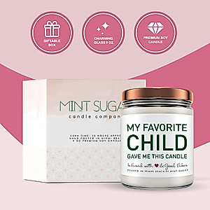 Mom Candle Gifts for Mothers Day or Birthday, Mint Sugar Candle Company 9 oz Soy Wax Candle with Floral Blossom Aroma, Made in The USA, Funny Unique Cute Moms Gift Ideas from Daughter or Son
