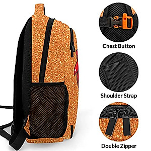 Urcustom Custom Name Basketball Sports Girl Personalized Backpack Unisex Casual Bag Bookbag for Boy Girl Travel Daypack 16.5 IN