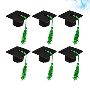 Operitacx 12 Pcs Bottle Toppers Doctoral Cap Tassel Wine Mini Graduation Caps for Cupcakes Drinker Bottle Topper Mini Graduation Hat Doctoral Cap with Tassels Brim Hat Miniature Preschool