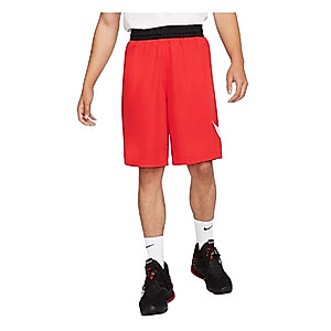 Nike Men's HBR Loose Fit Basketball Shorts (Red, Large)