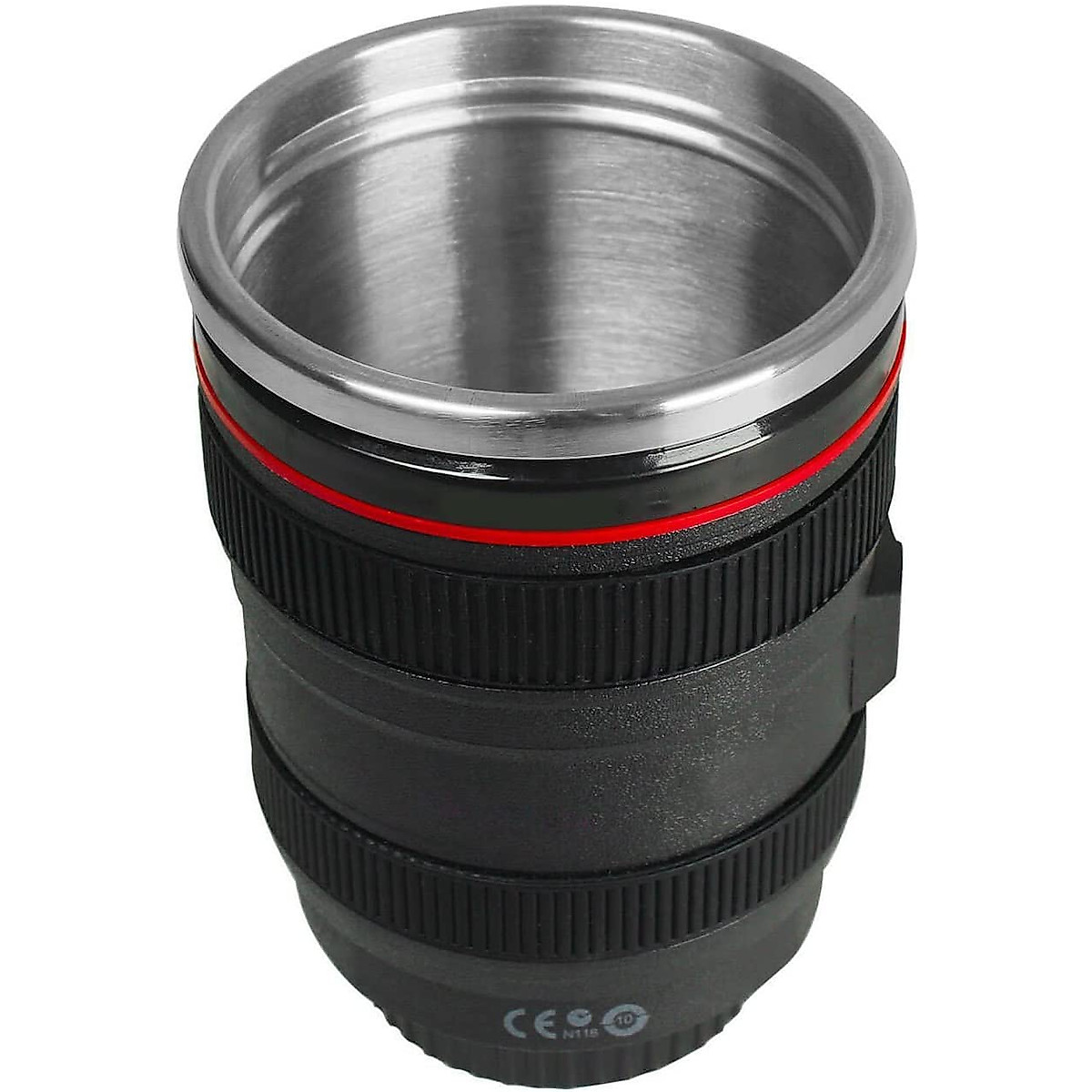 Yepteeps Coffee Mug, Camera Lens Travel Thermos, Stainless Steel Insulated Cup with Easy Clean Lid (Leak Proof)