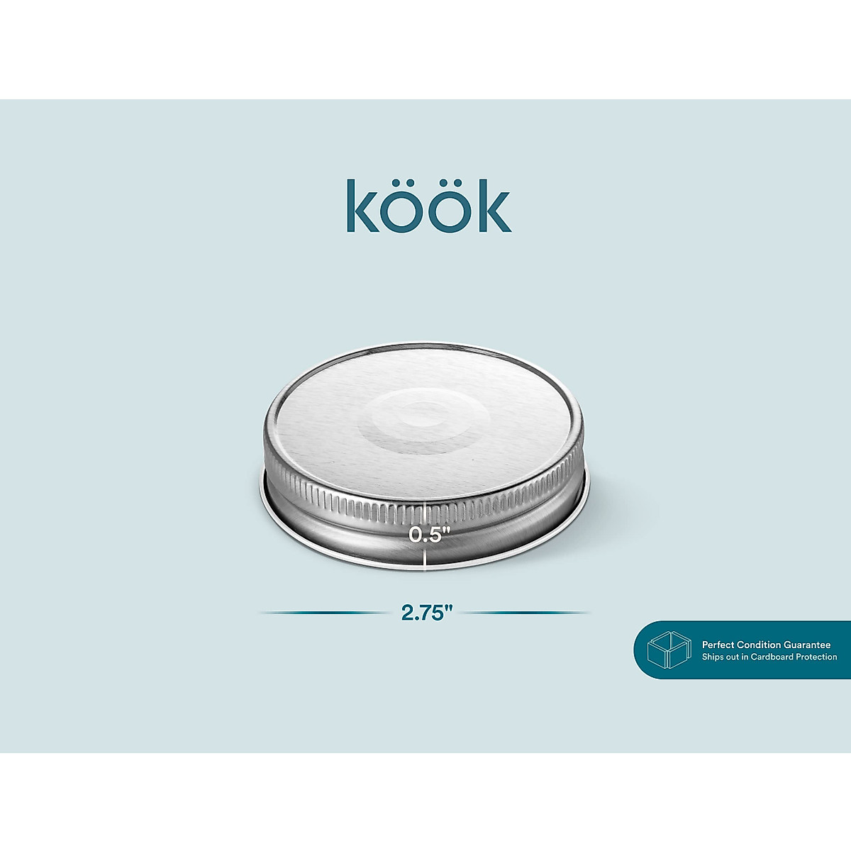 Chrismas Mason Jar Lids, Kook Lids, Regular Mouth, for Standard Mouth Mason Jars, Leak Free, Airtight Silicone Seal, Made in USA, Set of 16, (Silver)