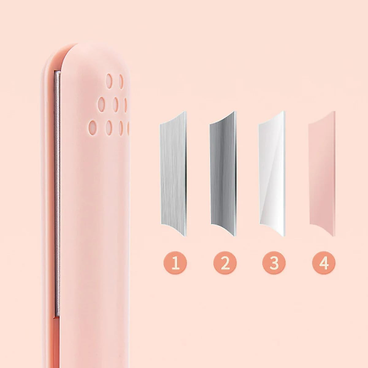 Mini Dual-Purpose Curling Iron, Mini Flat Iron, 2 in 1 Mini Flat Iron Curling Iron Travel Hair Straightener, Portable USB Rechargeable Cordless Curling Iron, for Short and Long Hair (Pink)