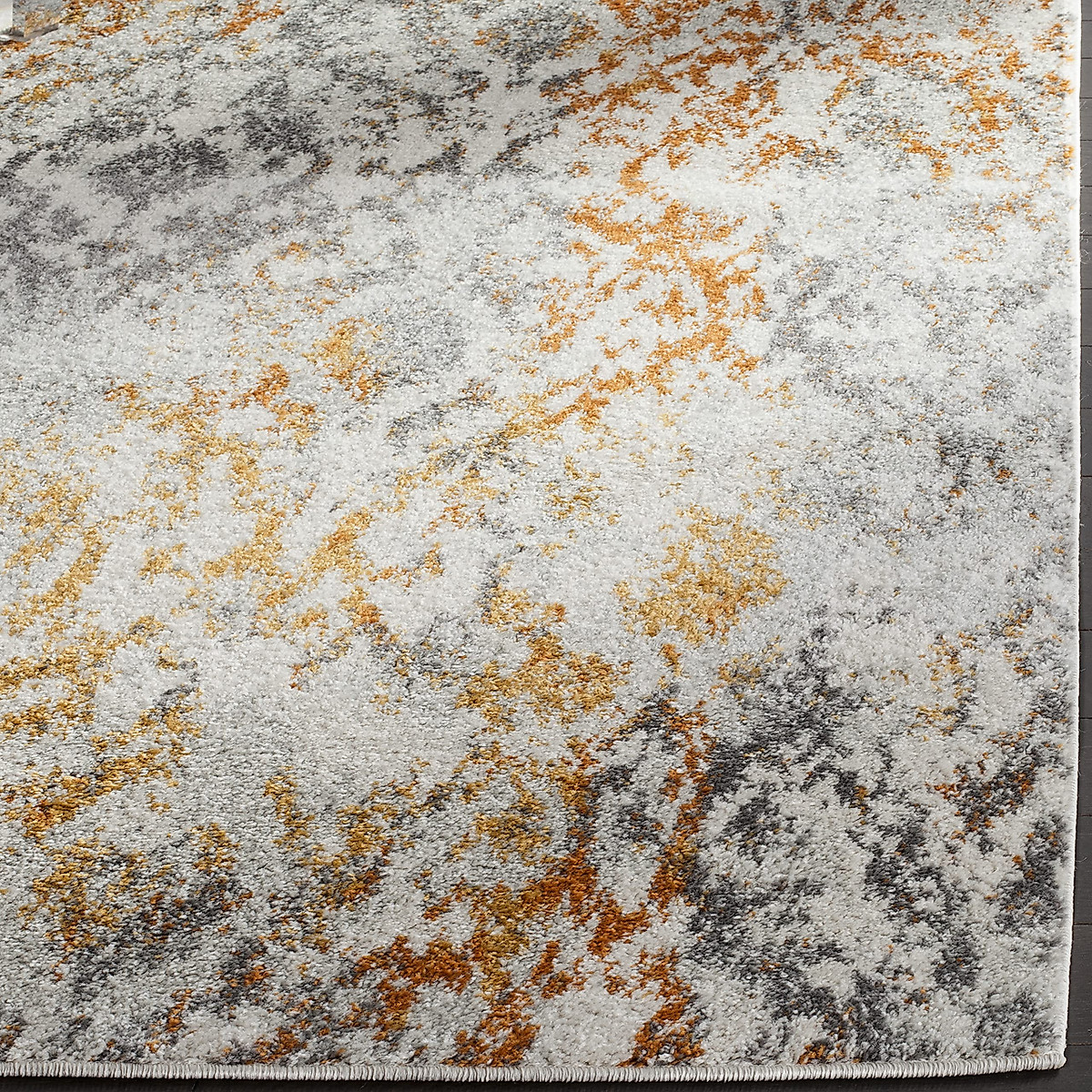 SAFAVIEH Madison Collection 9' x 12' Cream Orange MAD608K Boho Chic Distressed Non-Shedding Living Room Bedroom Dining Home Office Area Rug
