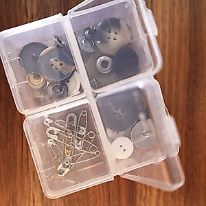 ToolTreaux Clear 4 Compartment Plastic Pop Top Storage Organizer