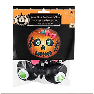 Halloween Plastic Push in Pumpkin Decorating Kits No Carving Kits 2 Sets 8 Packs Halloween Pumpkin Faces Push in