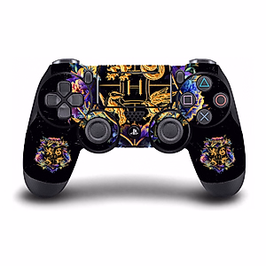 Head Case Designs Officially Licensed Harry Potter Hogwarts Crest Graphics Vinyl Sticker Gaming Skin Decal Cover Compatible With Sony PlayStation 4 PS4 Console and DualShock 4 Controller Bundle