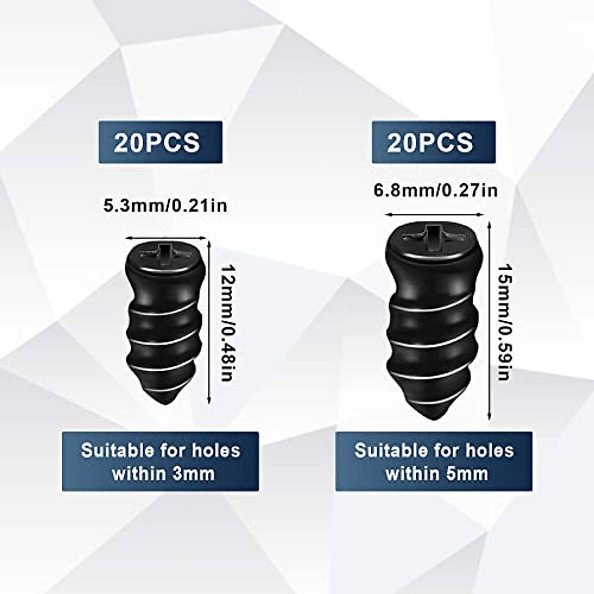 40pcs Tire Repair Nails, Rubber Screw Tire Plugs Self-Service Vacuum Tire Repair Nail Kit Tires Quick Puncture Repair Tools for Auto Motorcycle Car Truck Tractor (20 S+20 L)