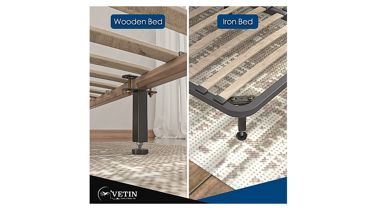 VETIN 4PCS Adjustable Bed Support Legs | Heavy Duty Steel Frame Support
