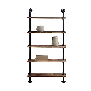 4D Concepts Anacortes SHELFS, Black Pipe/Brown Shelves